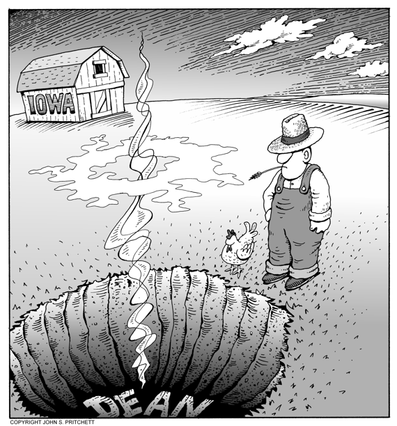 Howard Dean cartoon, 2004 Democrat presidential front runner Howard ...