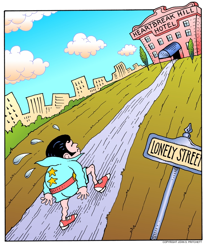 Boston Marathon Heartbreak Hill cartoon, Elvis Presly parody cartoon ...