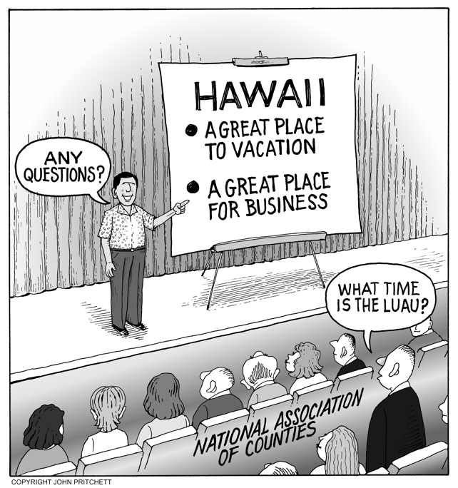 Nationl Association of Counties Convention cartoon, Hawaii Convention ...