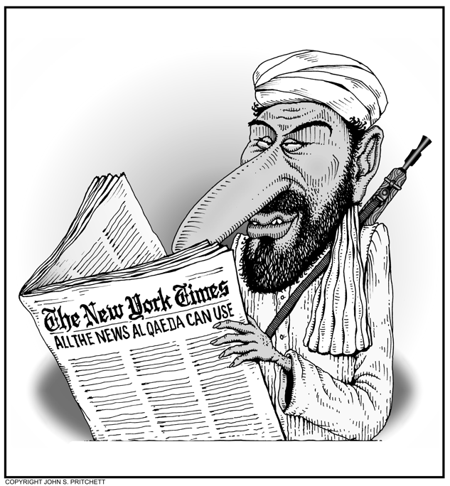 New York Times cartoon, The New York Times provides Al Qaeda with ...