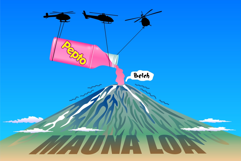 Mauna Loa rumbles cartoon, the world's largest active volcano rumbling ...